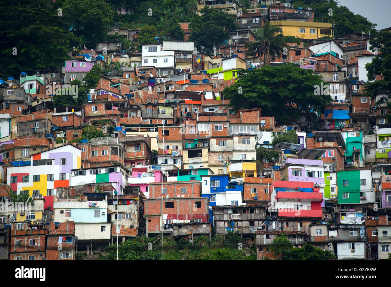 Colorful painted buildings of Favela in Rio de Janeiro Brazil Stock ...