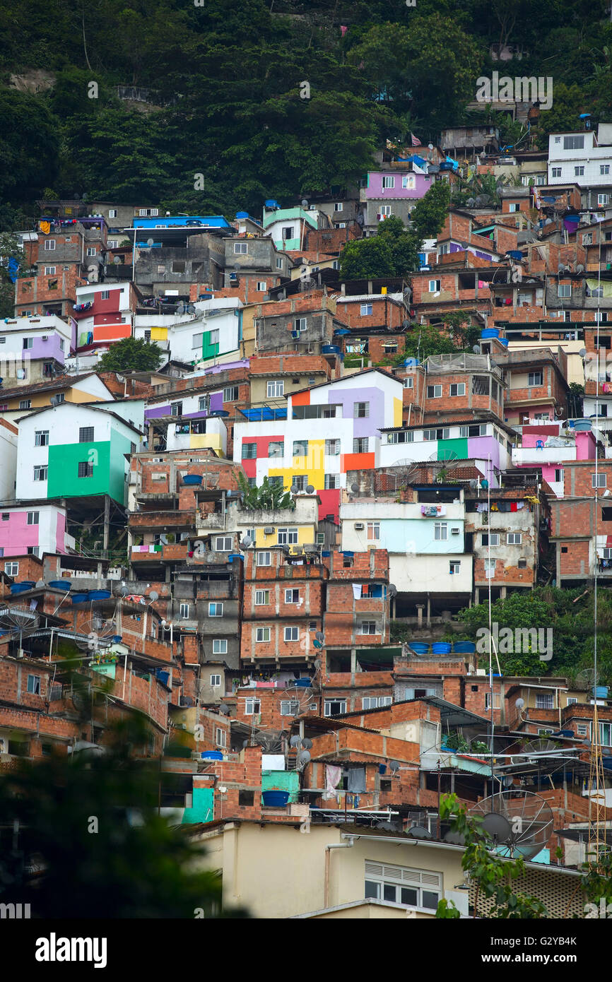 Colorful painted buildings of Favela in Rio de Janeiro Brazil Stock ...