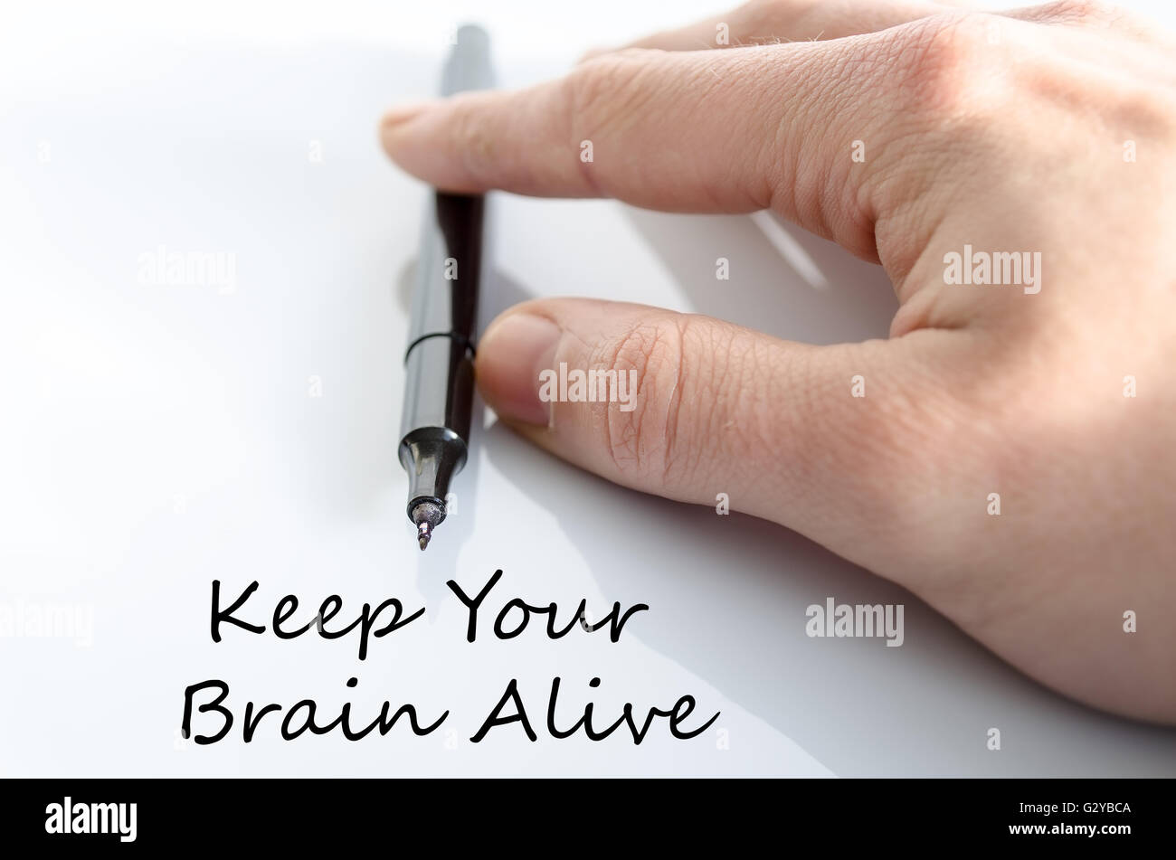 Keep your brain alive text concept isolated over white background Stock ...