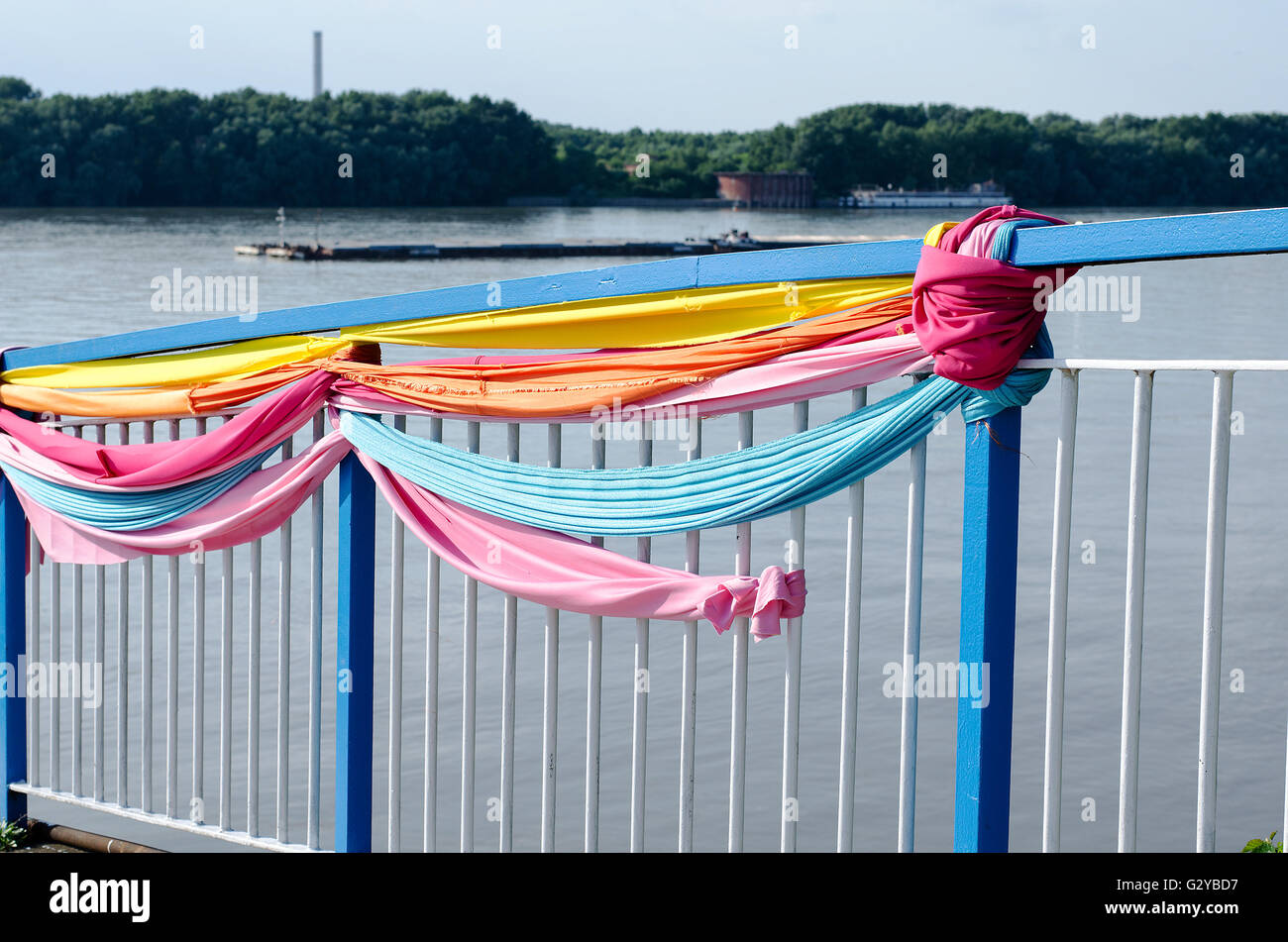 Old colorful handrail Stock Photo - Alamy