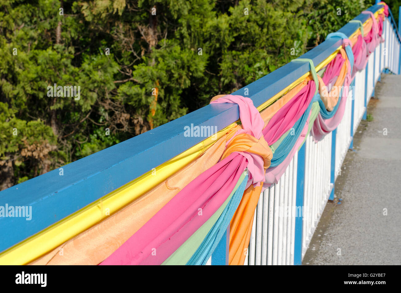Old colorful handrail Stock Photo - Alamy