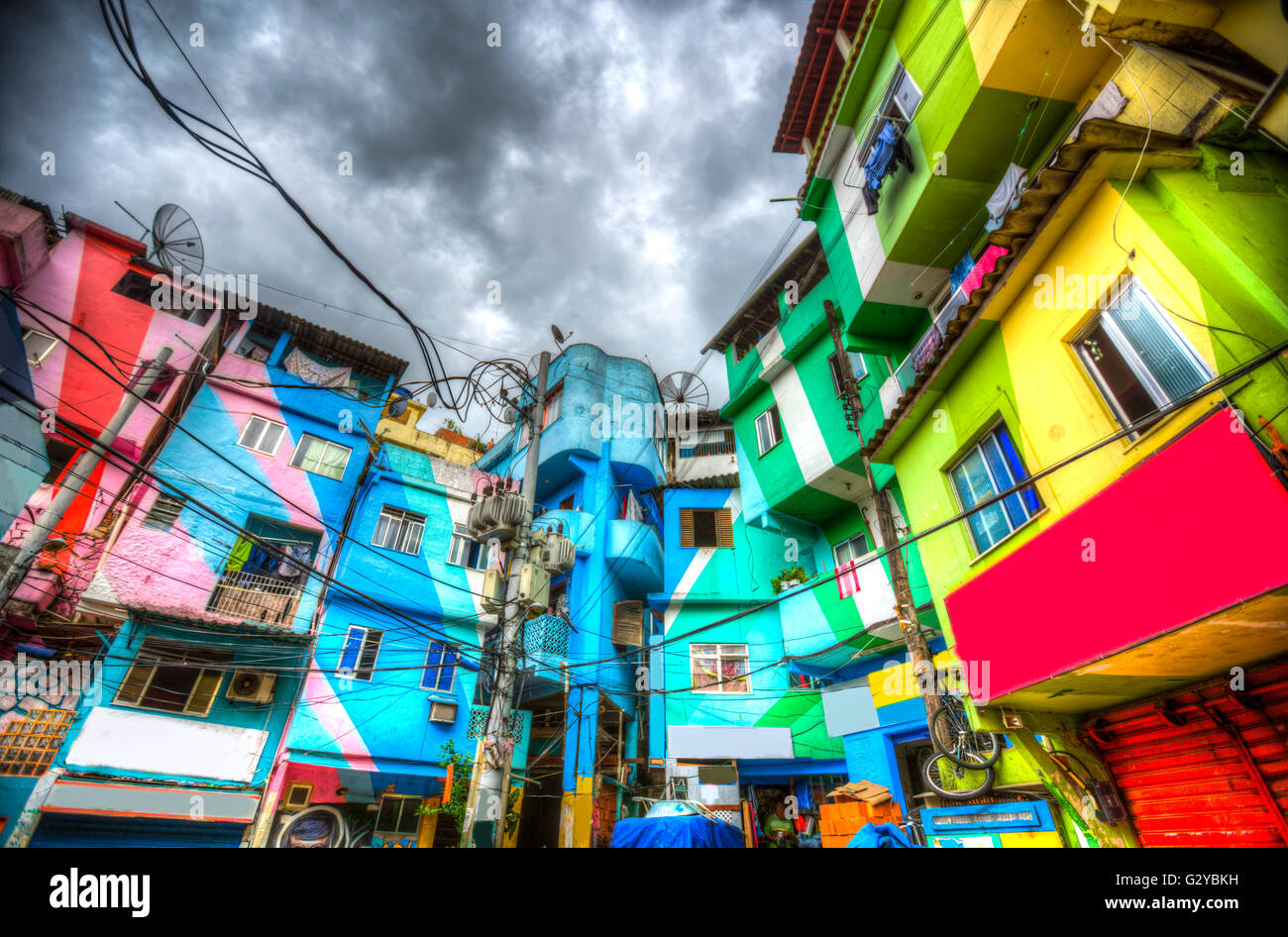 Colorful painted buildings favela in hi-res stock photography and ...