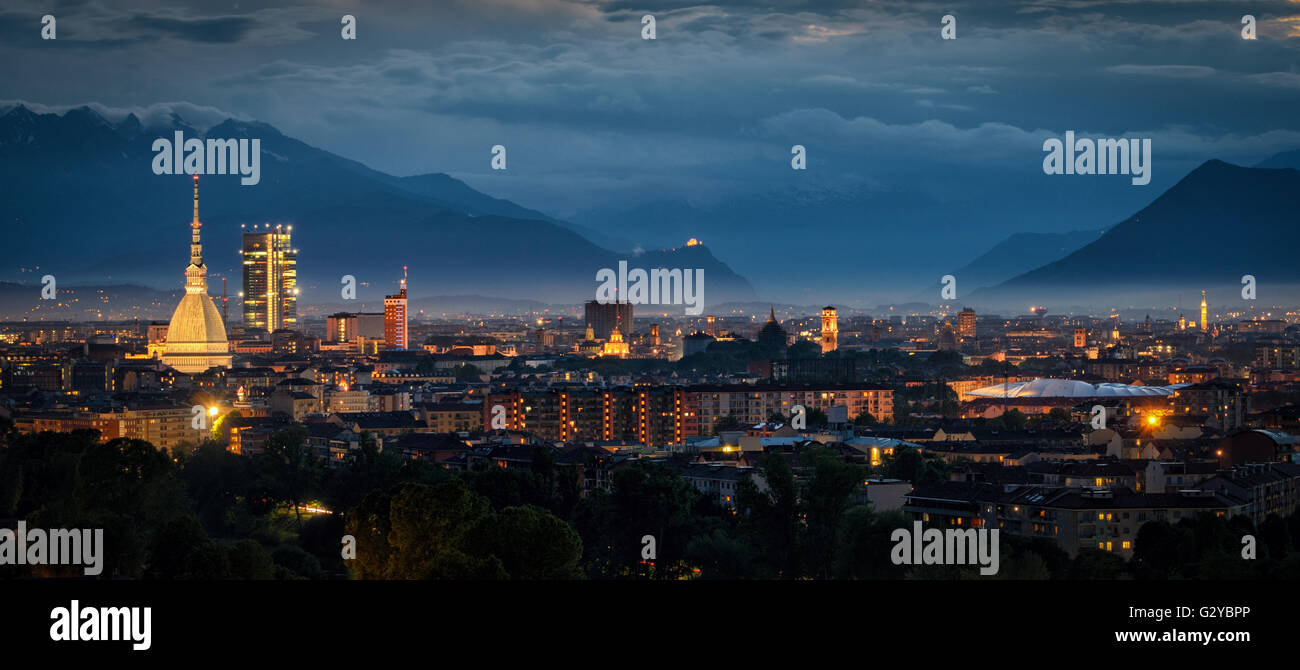 Turin (Torino) high definition panorama with all the city skyline ...