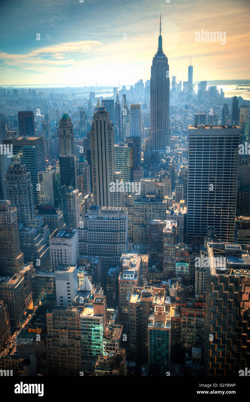 Sunset in Manhattan, New York, USA Stock Photo - Alamy