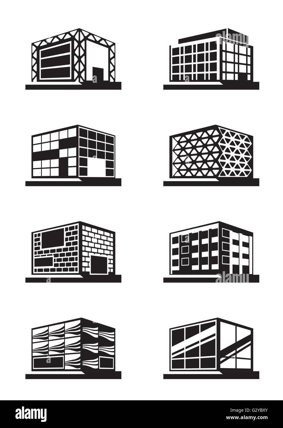 Different facades of buildings - vector illustration Stock Vector Image ...
