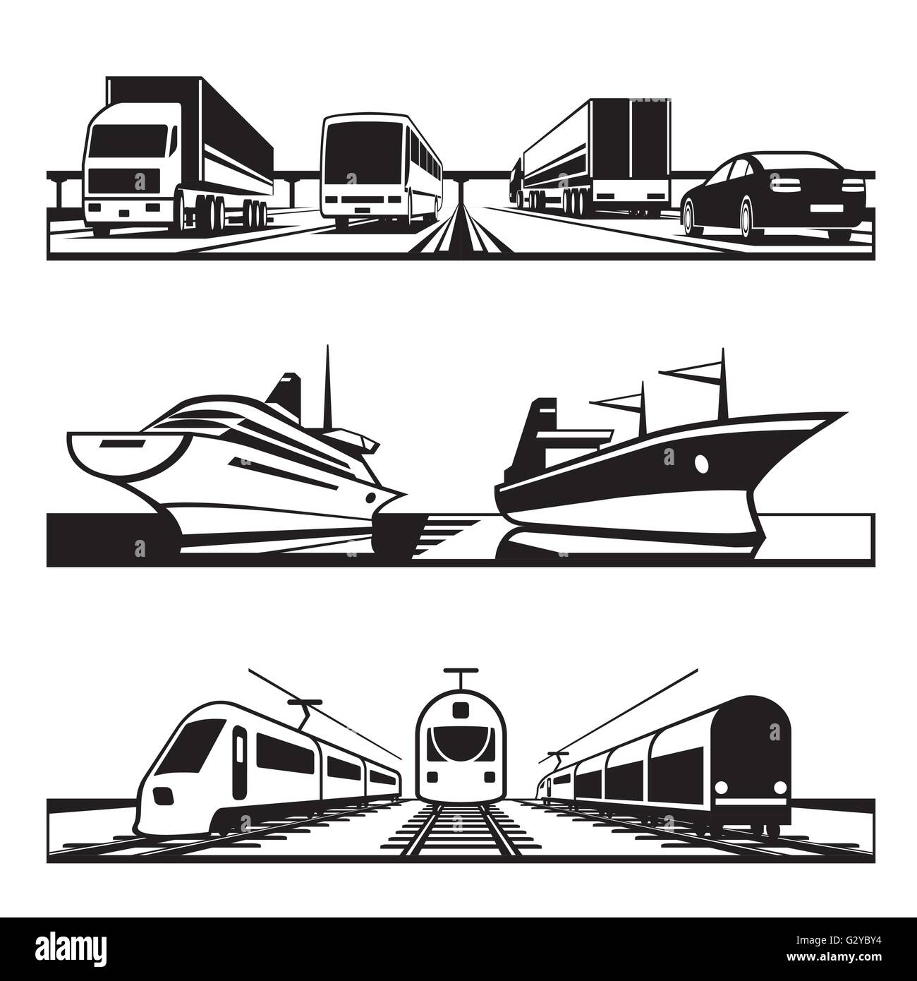 Global transportation set - vector illustration Stock Vector Image ...