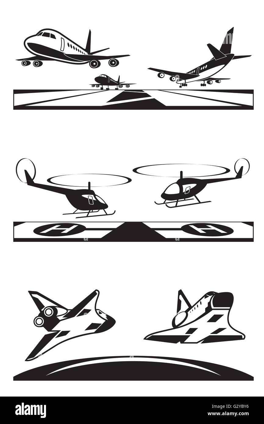 Air transportation Stock Vector Images - Alamy