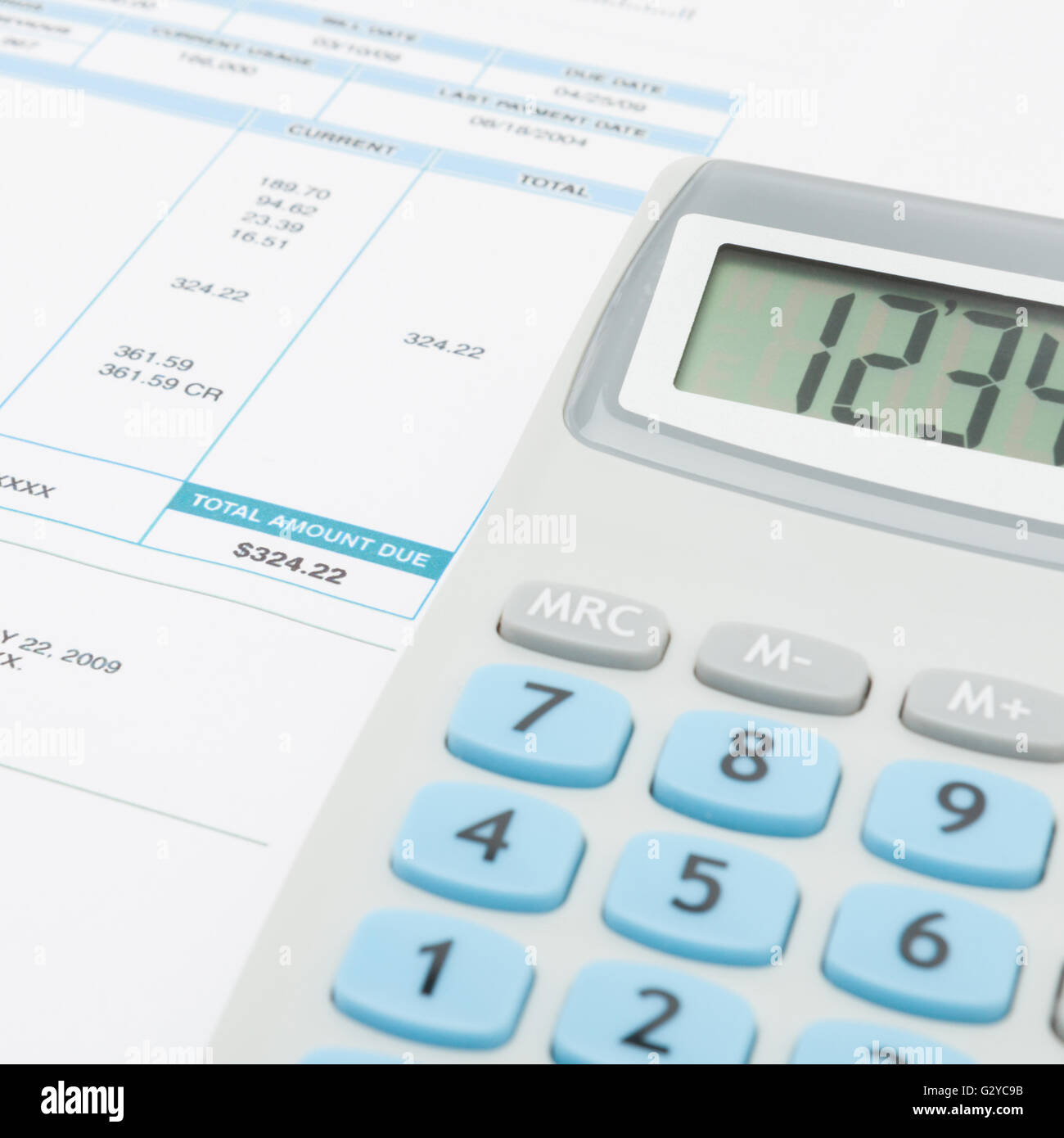 Utility bill calculator close hi-res stock photography and images - Alamy