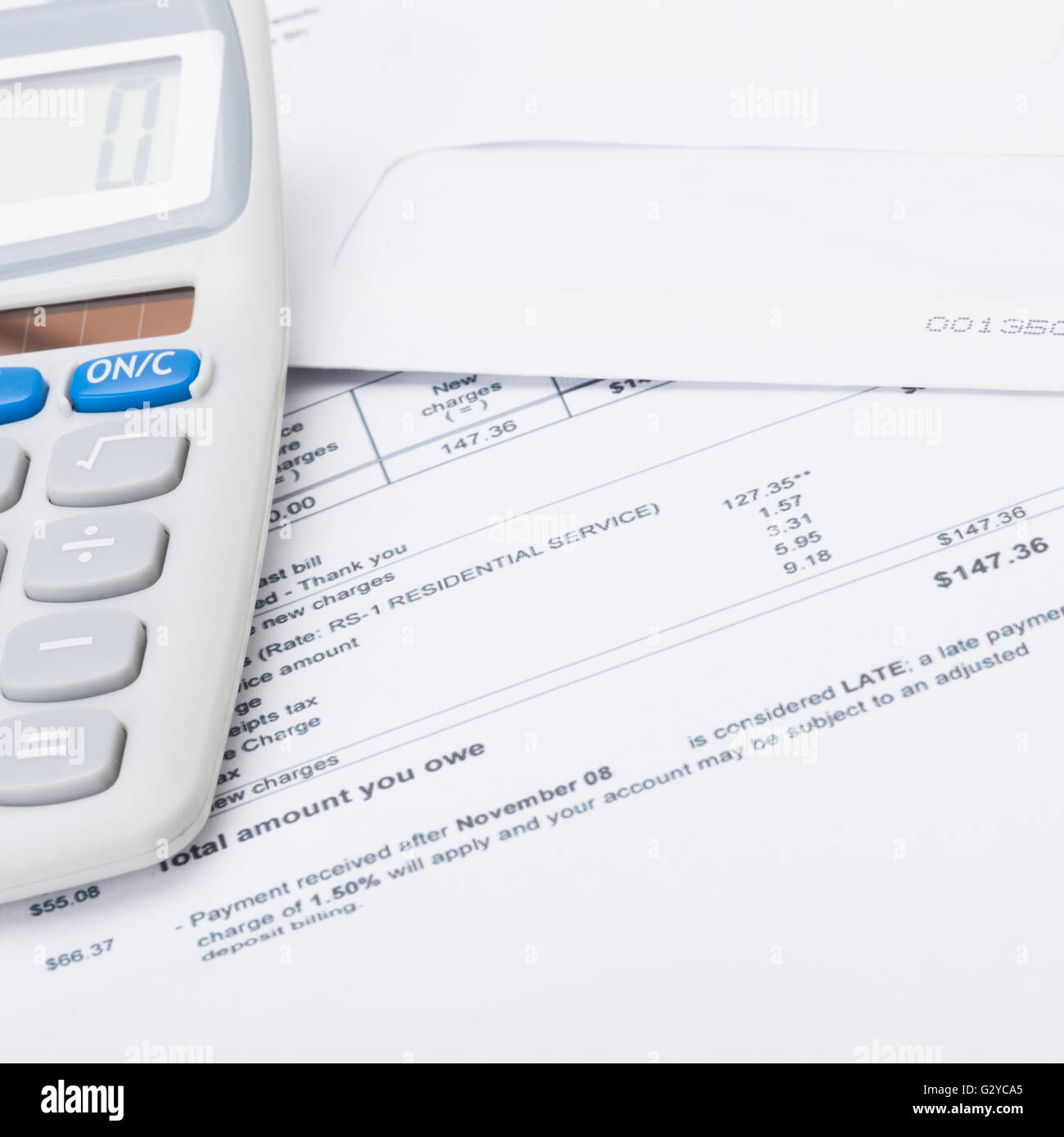 Utility bill calculator close hi-res stock photography and images - Alamy