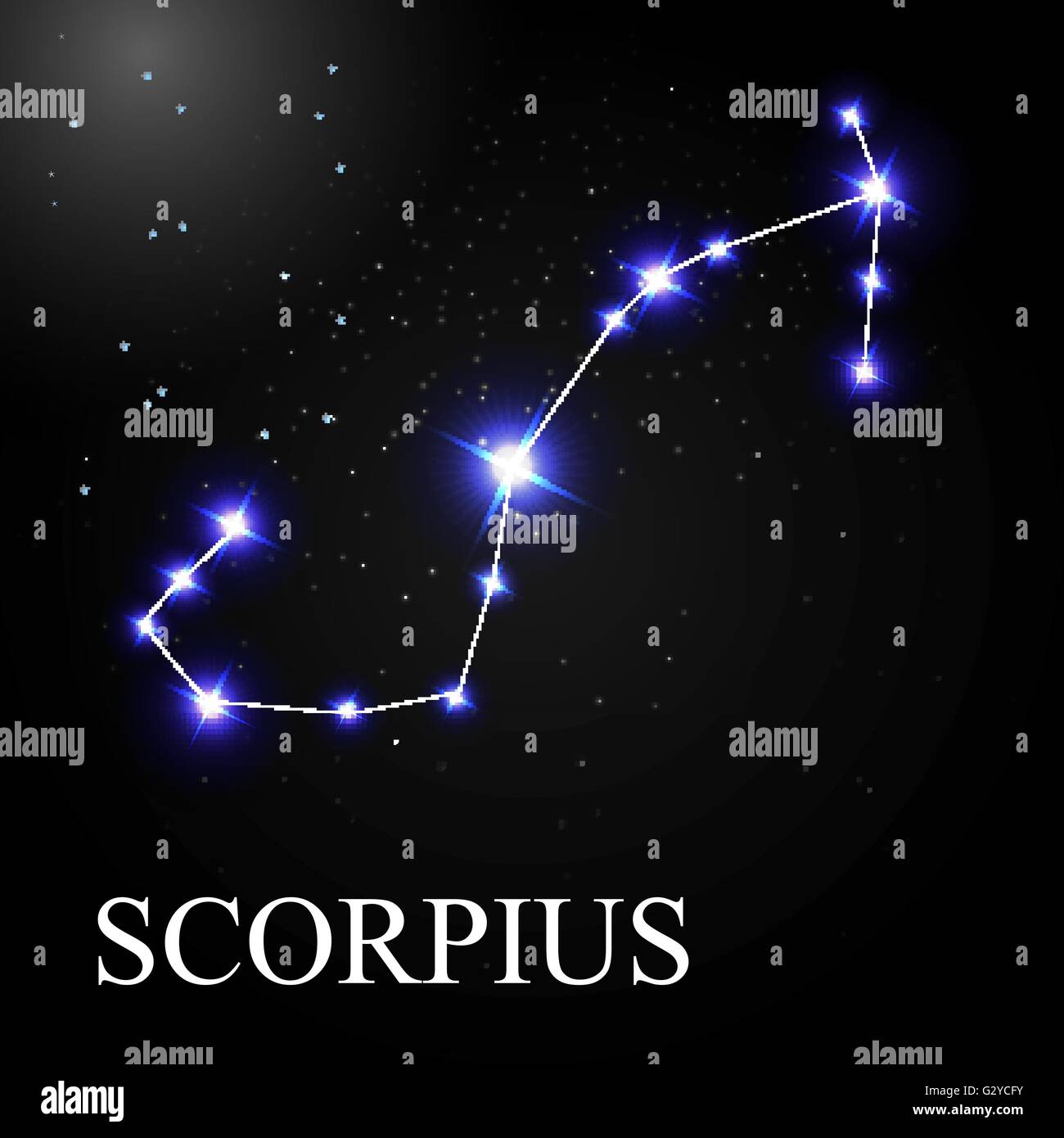 Scorpius Zodiac Sign with Beautiful Bright Stars on the Backgrou Stock ...