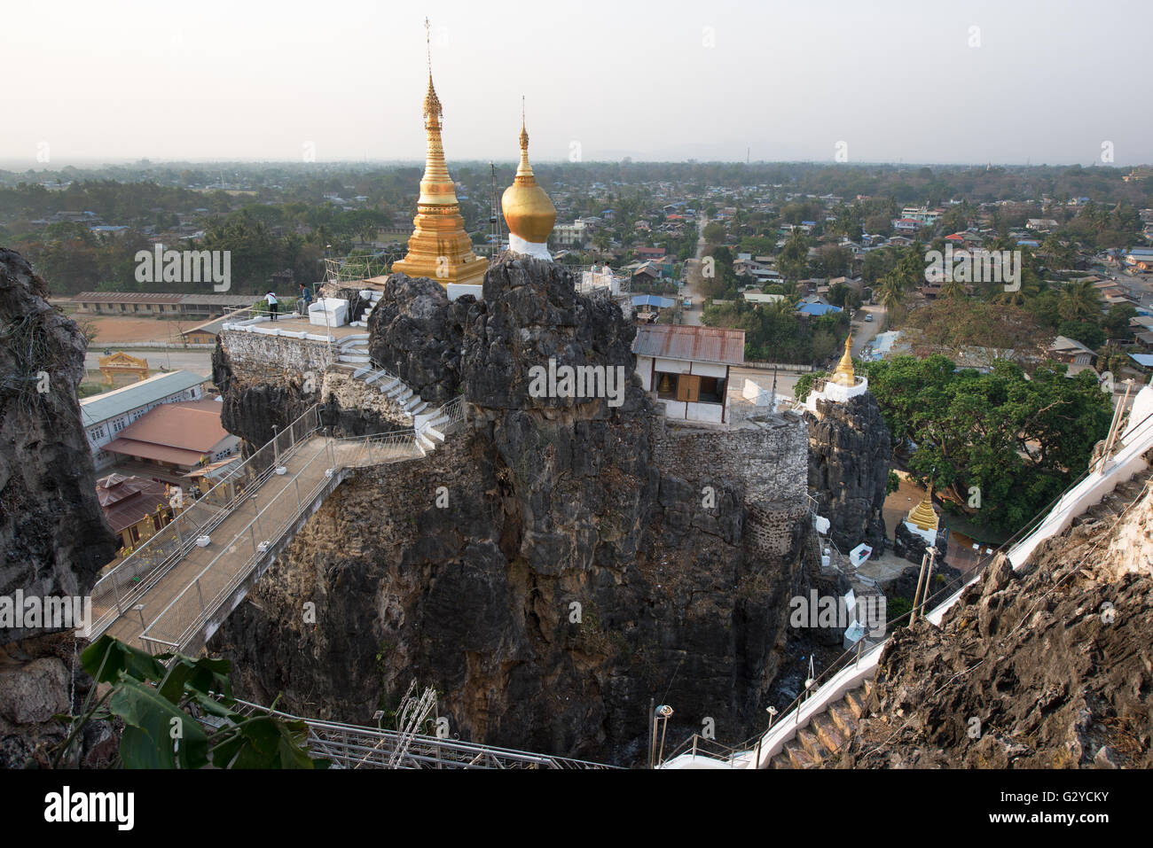 Taung Kew Paya built on rocks, Loikaw, Kayah State, Myanmar Stock Photo ...