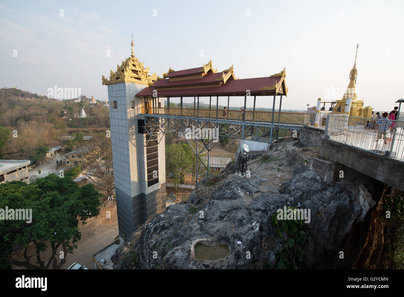 The lift to Taung Kew Paya built on rocks, Loikaw, Kayah State, Myanmar ...