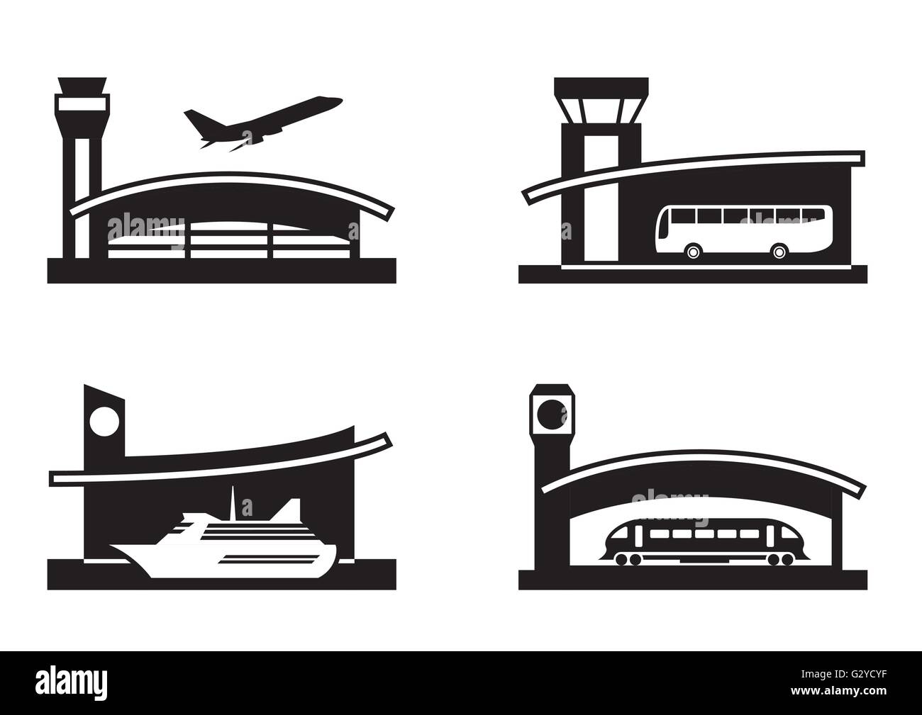 Stations of public transport - vector illustration Stock Vector Image ...