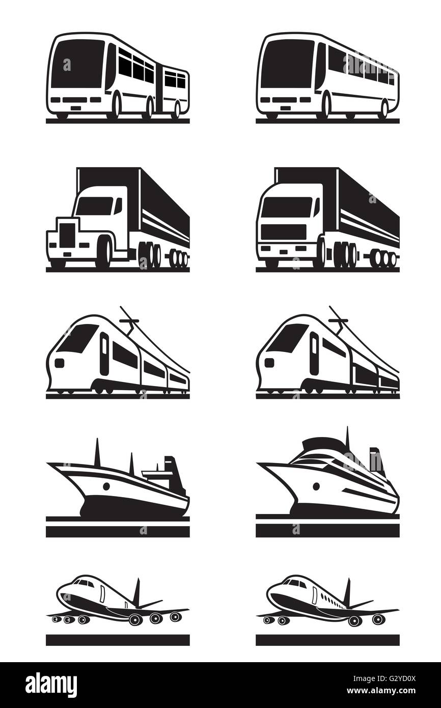 Passenger and cargo transportation - vector illustration Stock Vector ...