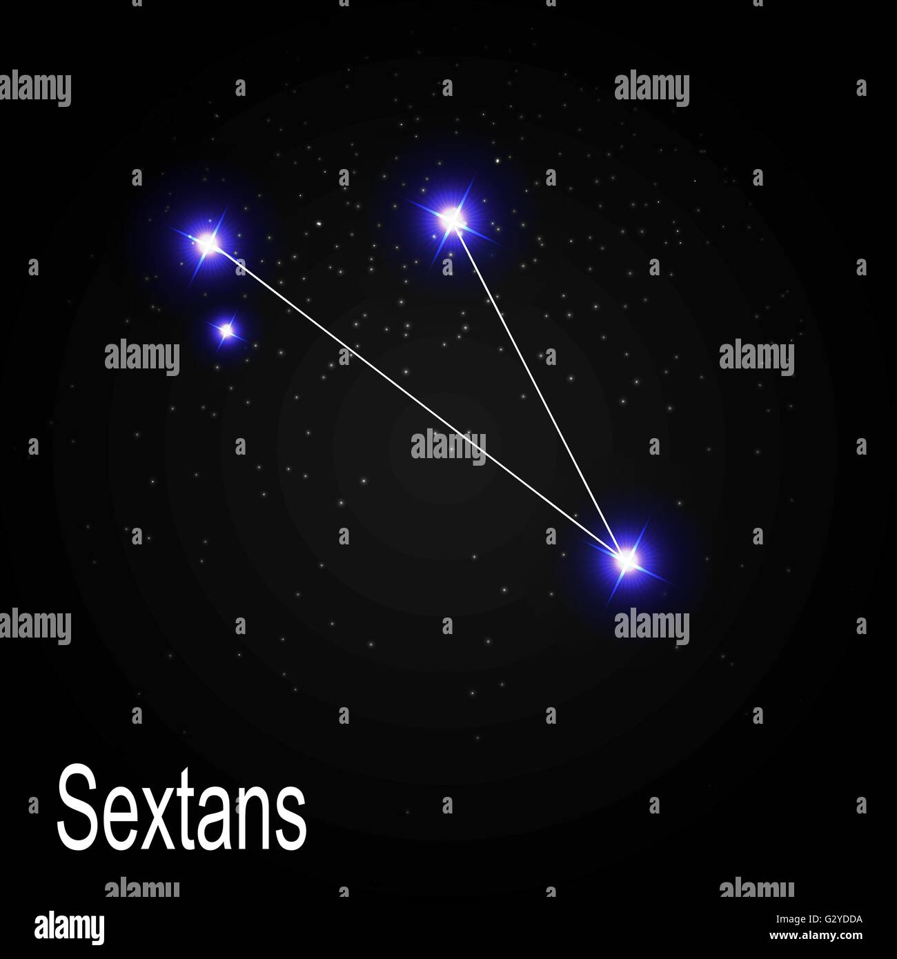 Sextans Constellation with Beautiful Bright Stars on the Backgro Stock ...