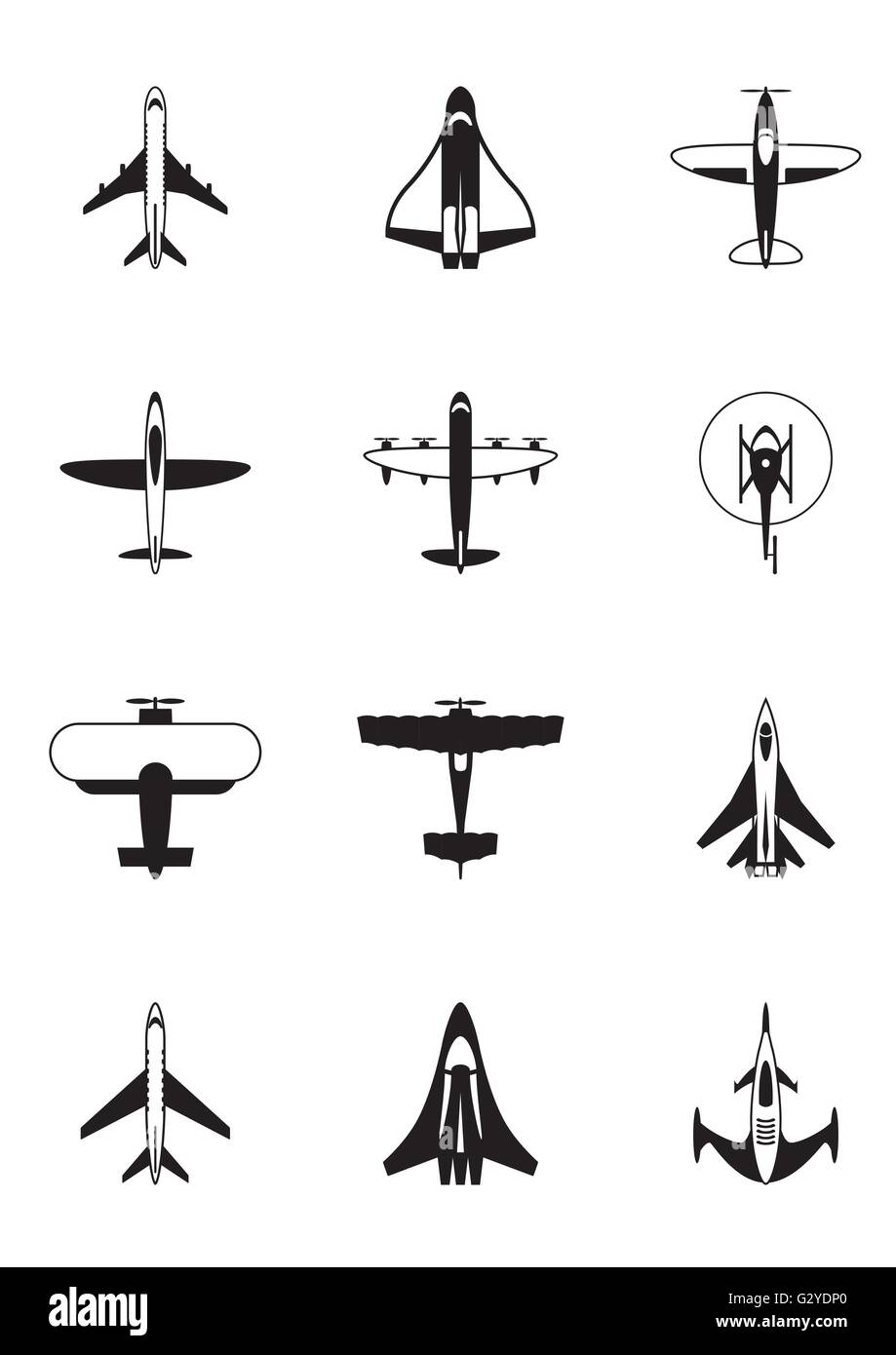 Different aircrafts - vector illustration Stock Vector Image & Art - Alamy