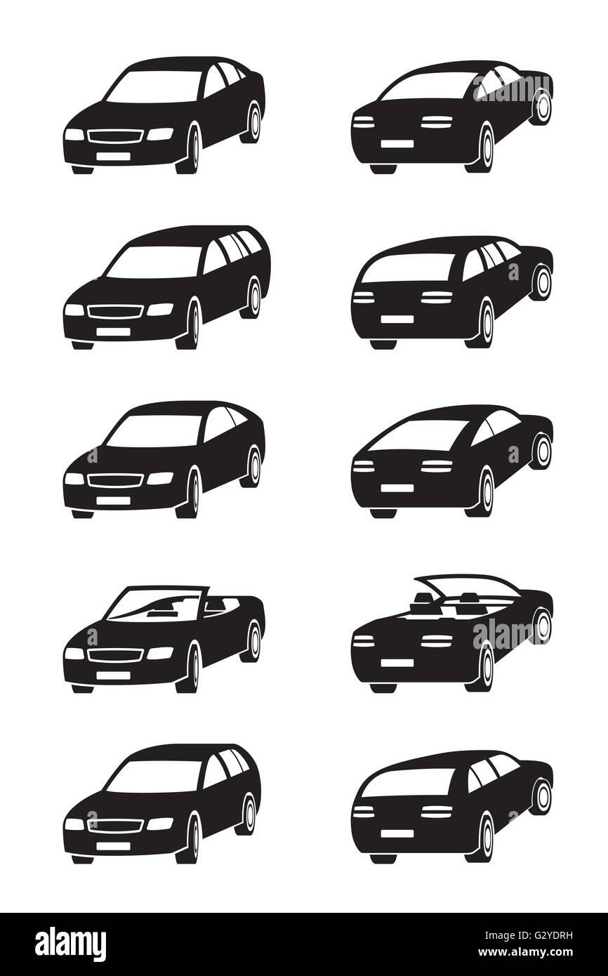 Different cars in perspective - vector illustration Stock Vector Image ...