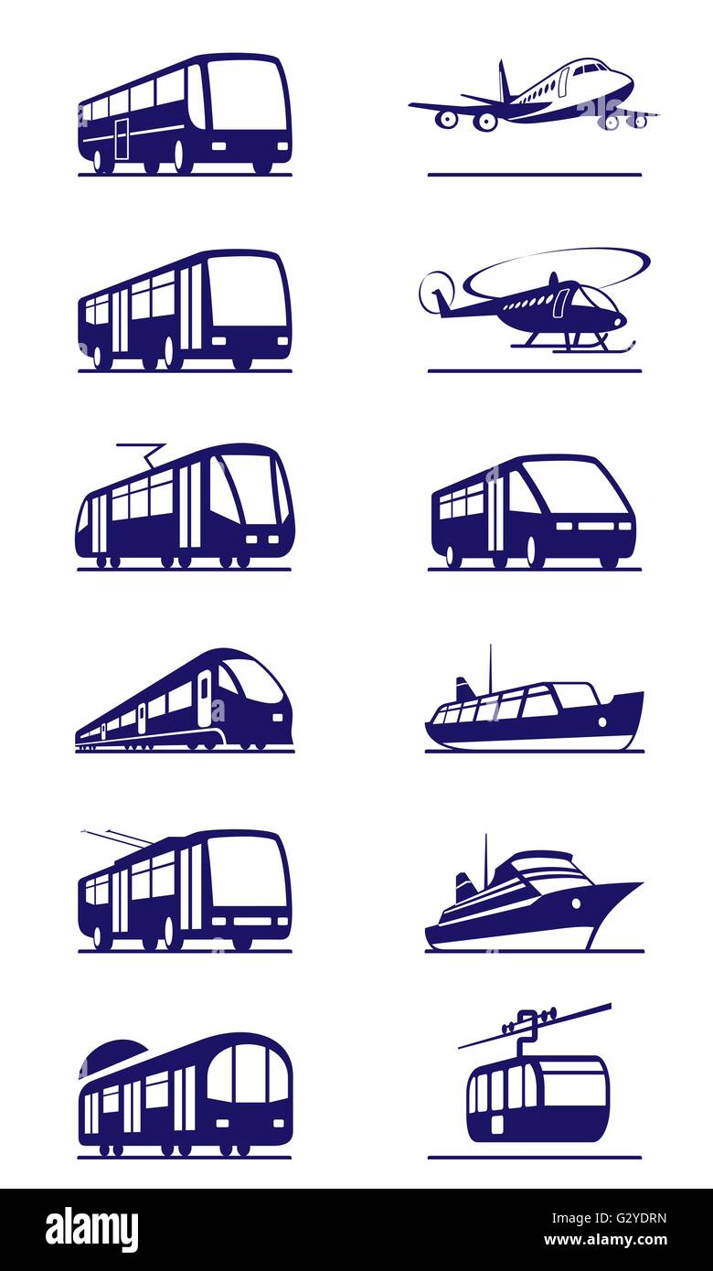 Public transportation icon set - vector illustration Stock Vector Image & Art - Alamy