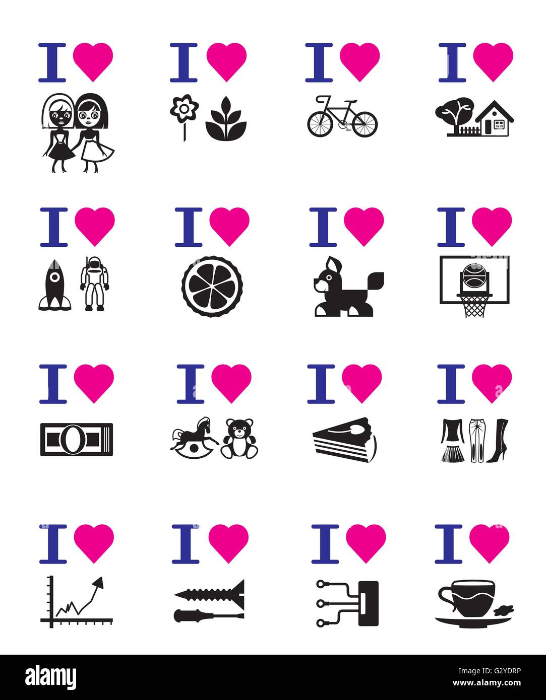 Funny love icon set - vector illustration Stock Vector Image & Art - Alamy