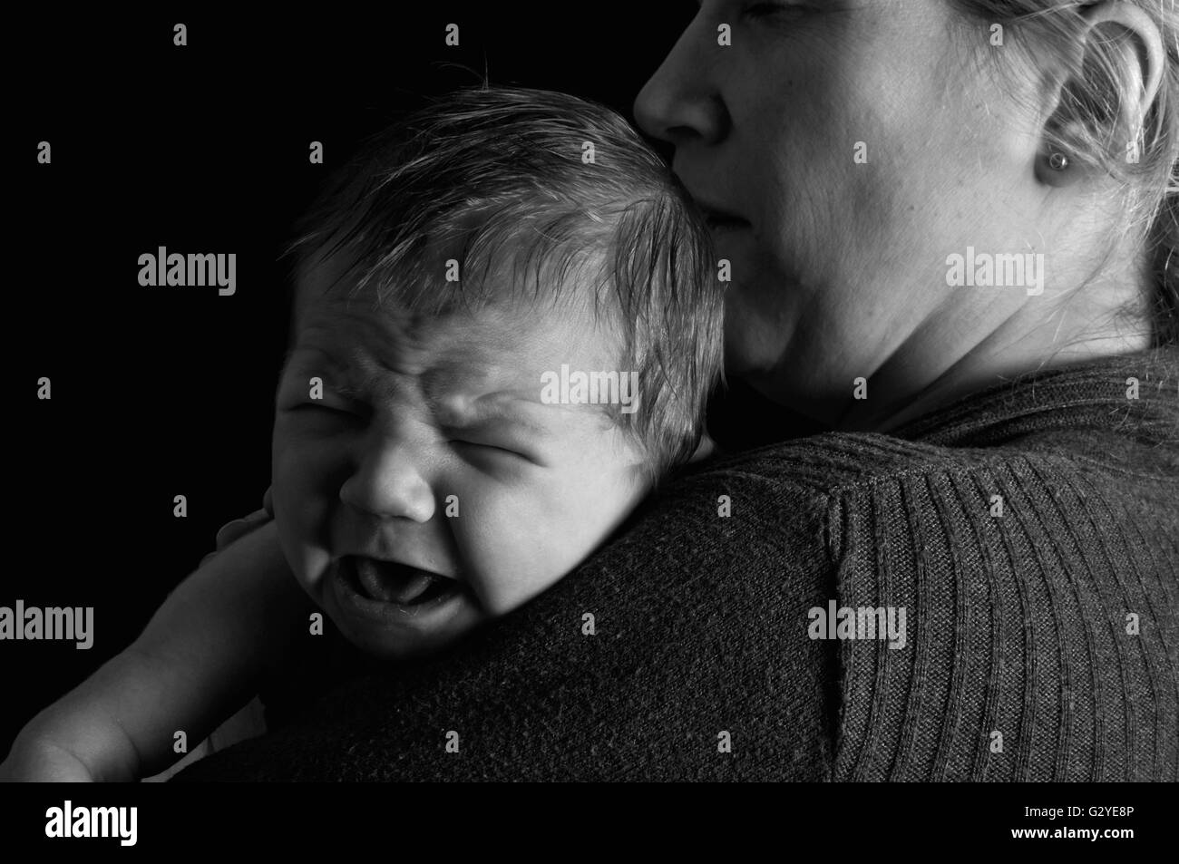 Baby birth crying Black and White Stock Photos & Images - Alamy