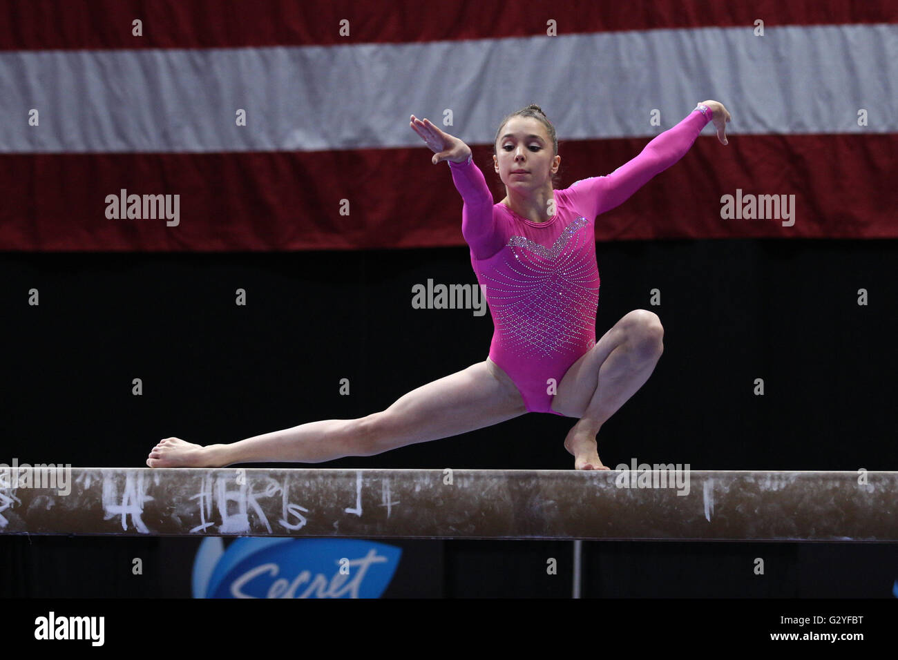 Hartford, CT, USA. 4th June, 2016. Gymnast Irina Alexeeva (WOGA ...