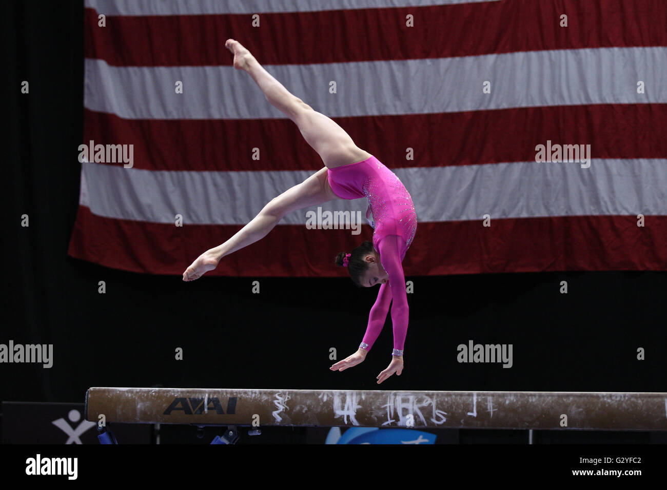 Hartford, CT, USA. 4th June, 2016. Gymnast Irina Alexeeva (WOGA ...
