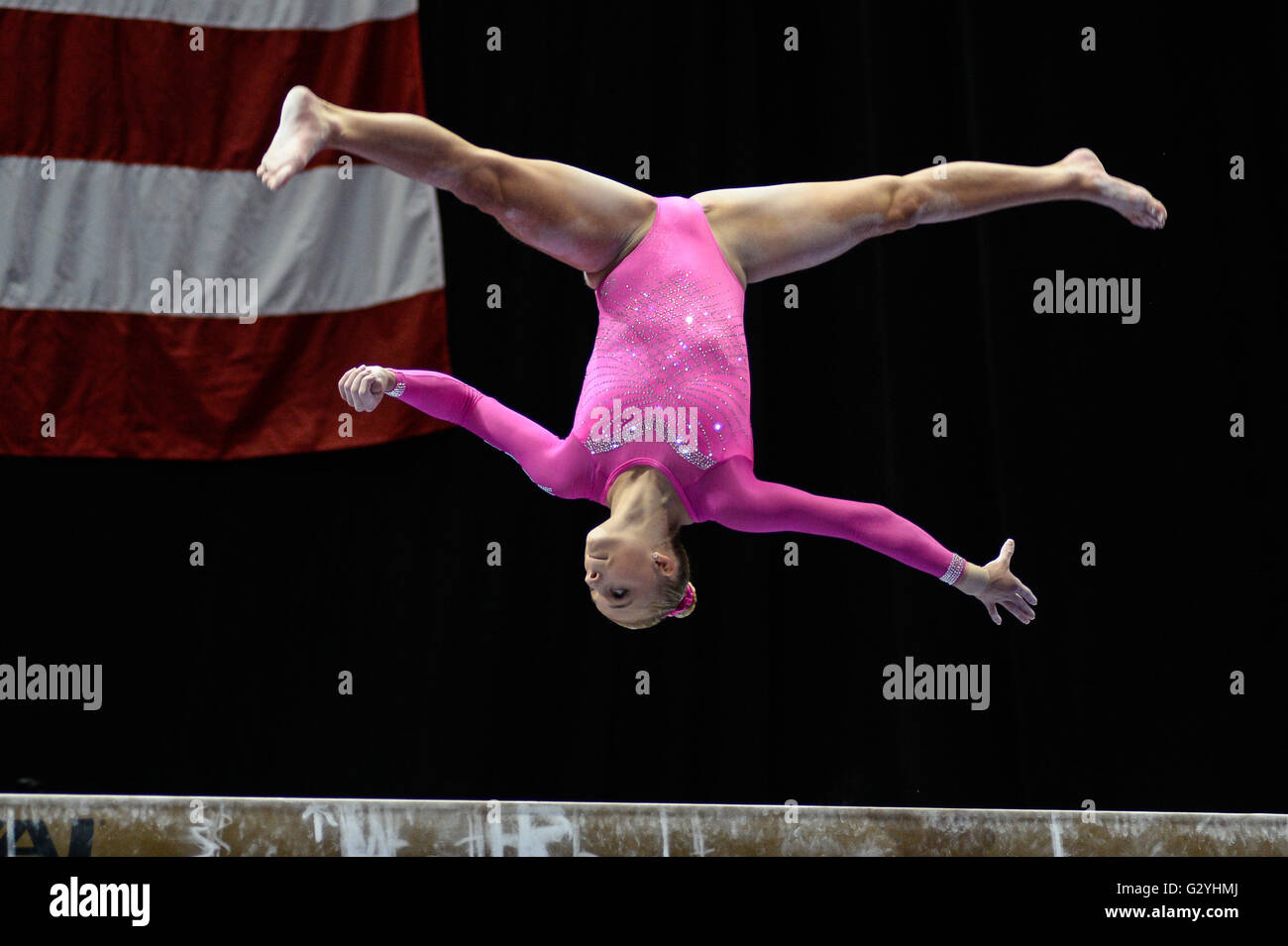 Hartford, Connecticut, USA. 4th June, 2016. ALYSSA BAUMANN competes on ...