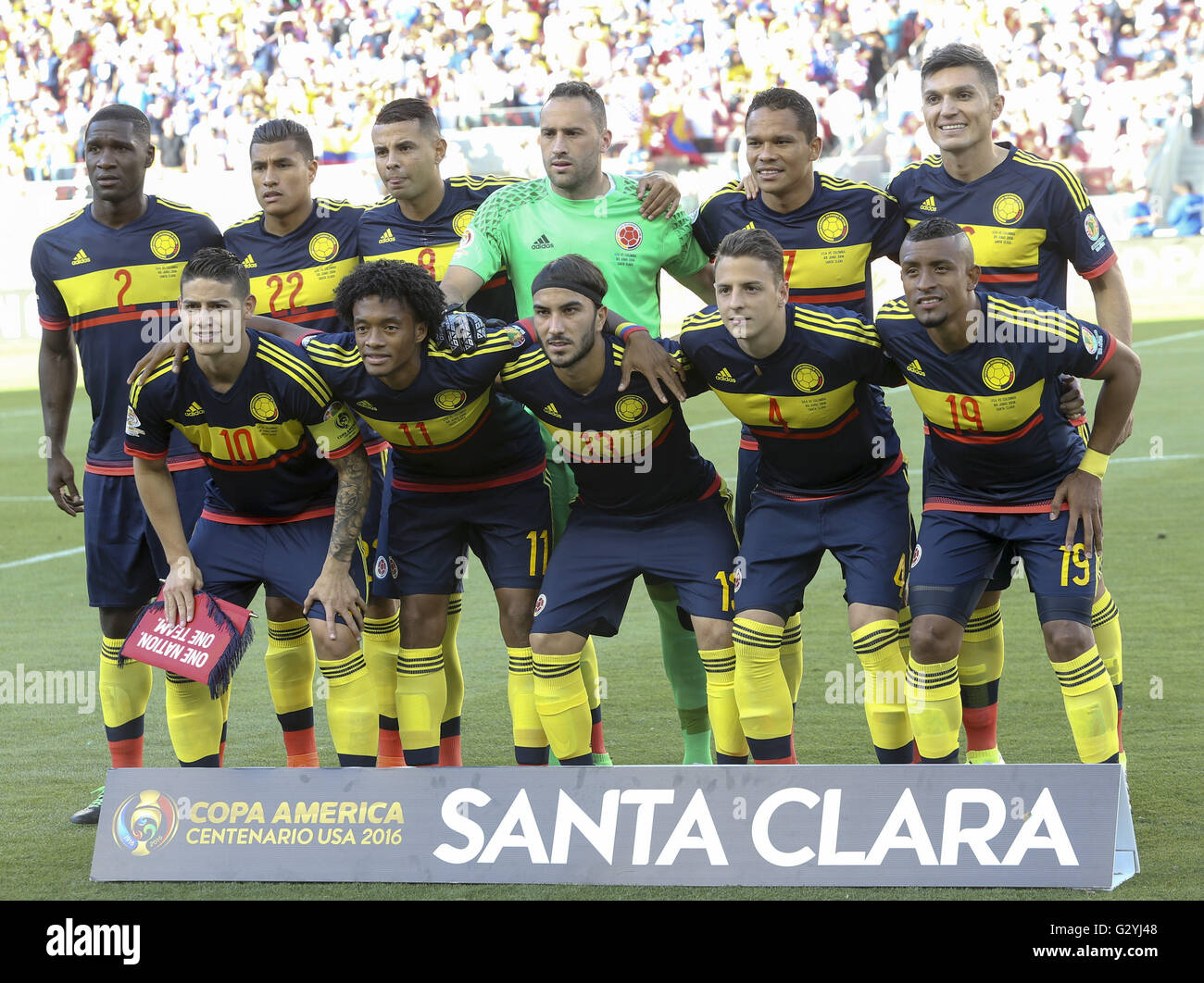 Los Angeles, California, USA. 3rd June, 2016. The team of Colombia in ...