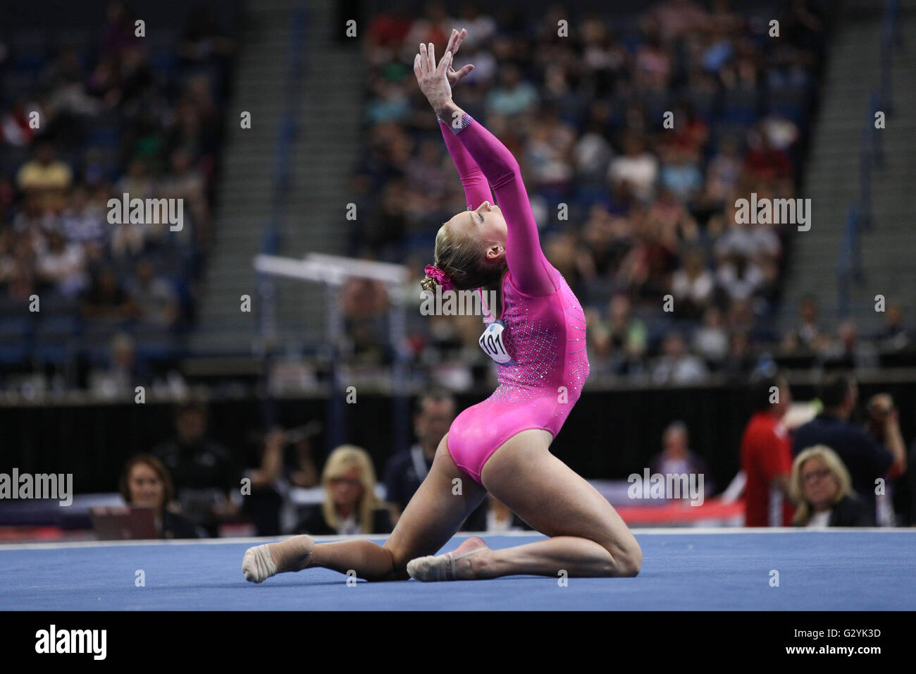 Both Balance Beam And Floor Exercise. 4th June, 2016. Gymnast Alyssa ...