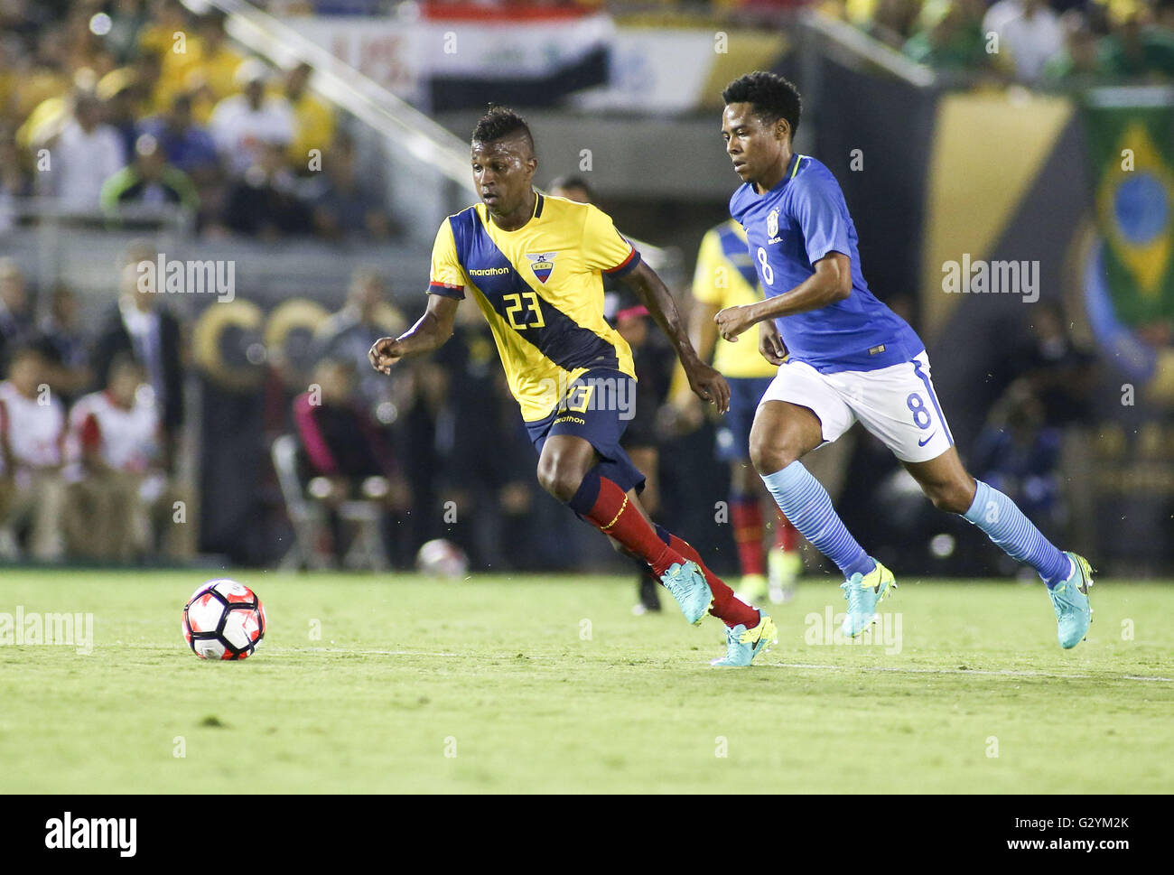 Los Angeles, California, USA. 4th June, 2016. Ecuador forward Miler ...