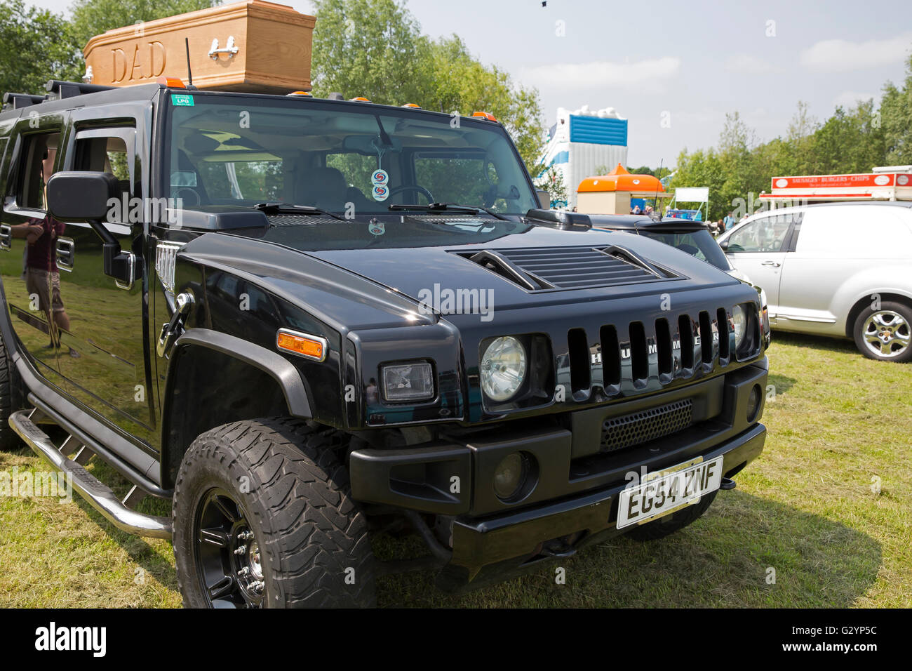 Bromley,UK,5th June 2016,Hummer with a coffin on top bemused people at ...