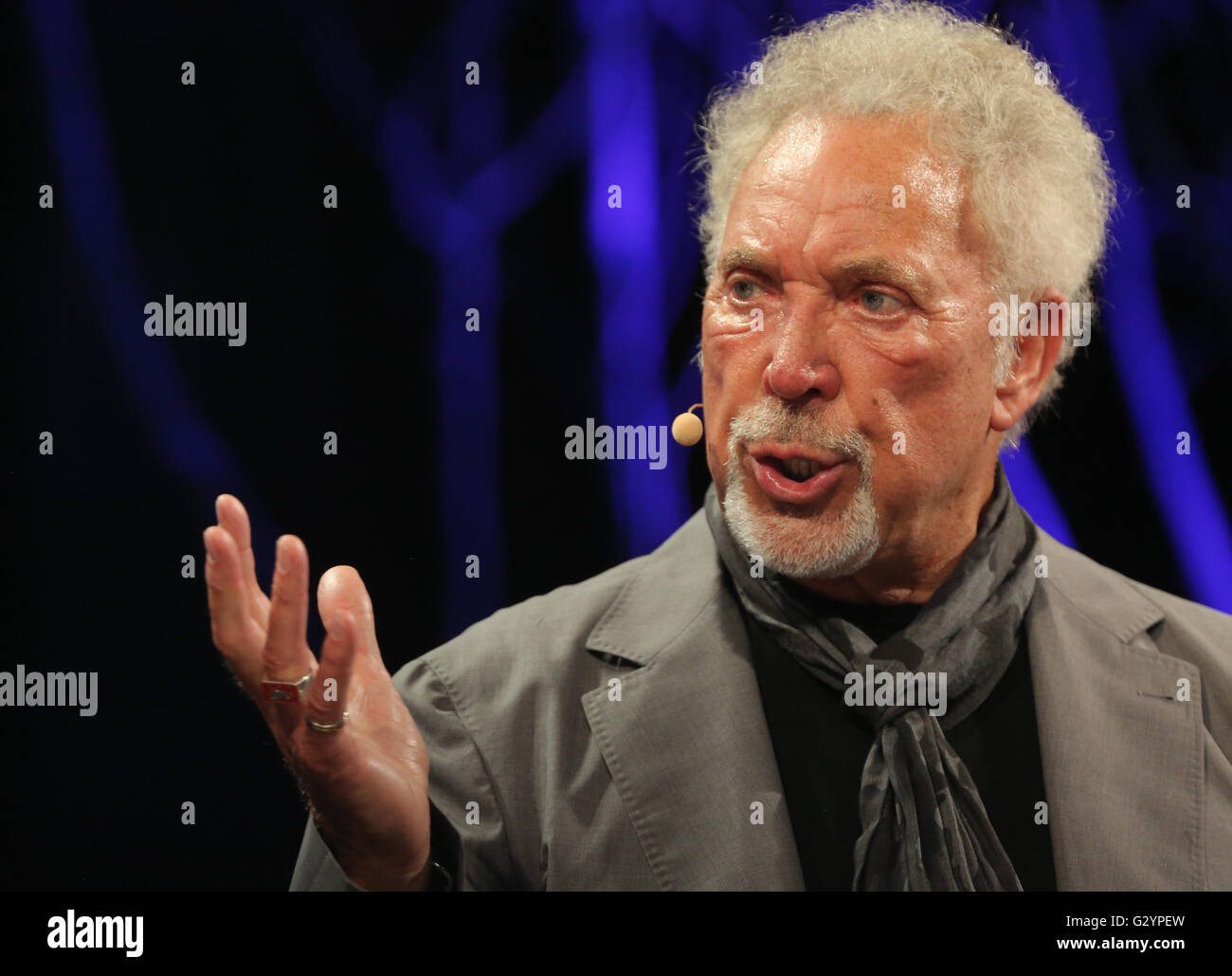 Hay on Wye. Sunday 05 June 2016 Tom Jones speaks about his book 'Over ...