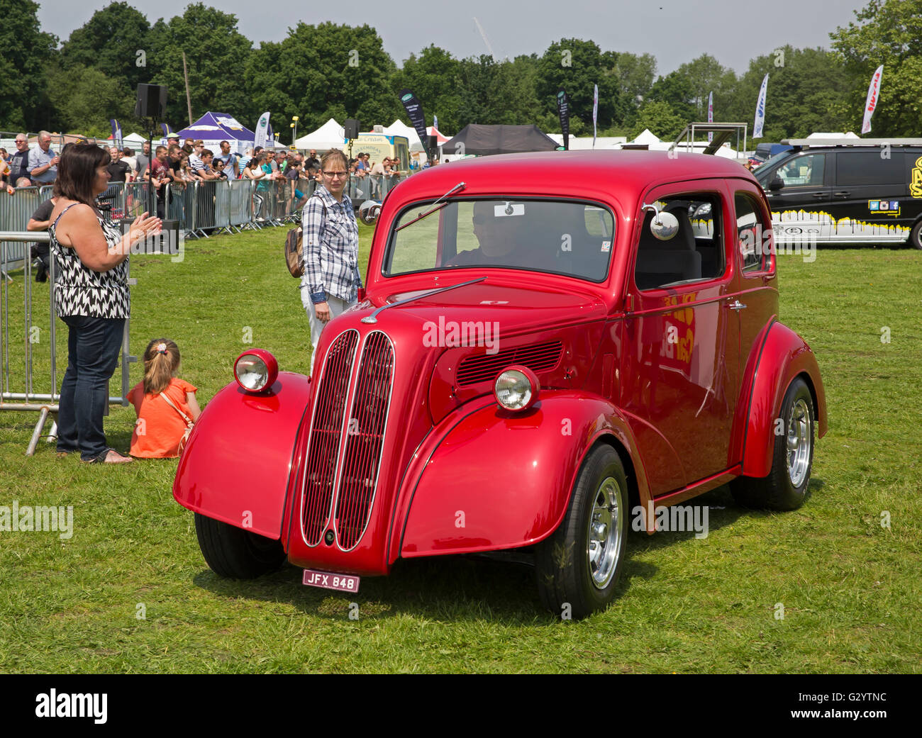 Red Ford Consul on display at the Classic Car show 2016 in Norman Park ...