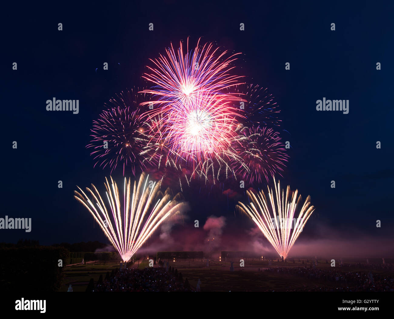 Hannover, Germany. 04th June, 2016. A firework display by the German ...