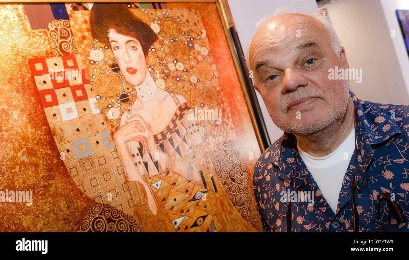 List, Germany. 05th June, 2016. Dutch art forger Geert Jan Jansen poses in front of his work 'In ...