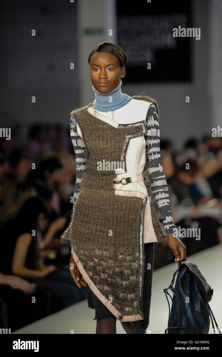 London, UK. 5 June 2016. A model presents a look by Sinead Meier from ...