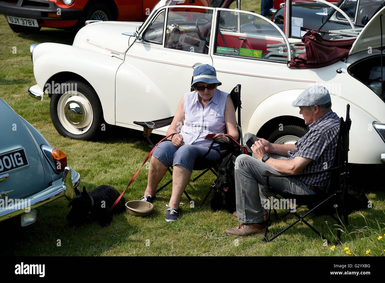 Classic car owners. The Hardy Country Classic Car Tour Stock Photo - Alamy