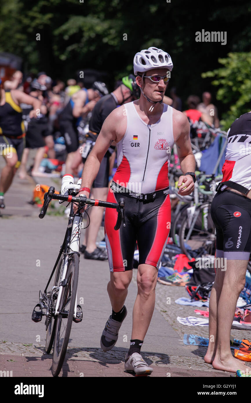 10 th edition of the Berlin Triathlon, which start with the disciplin ...