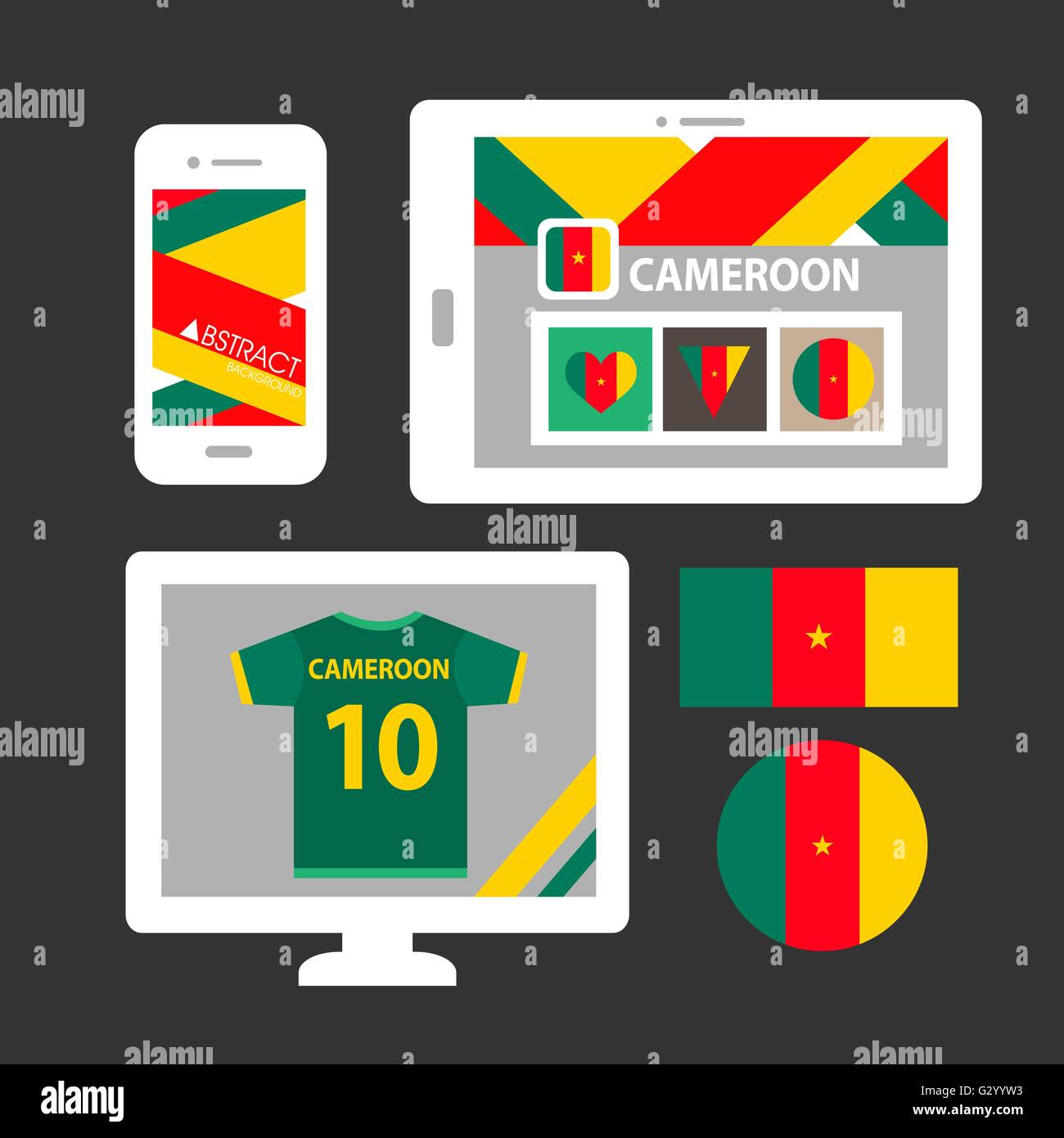 Cameroon flag on abstract Stock Vector Images - Alamy