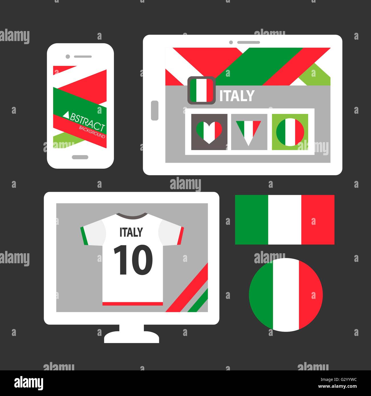Italian flag on football Stock Vector Images - Alamy