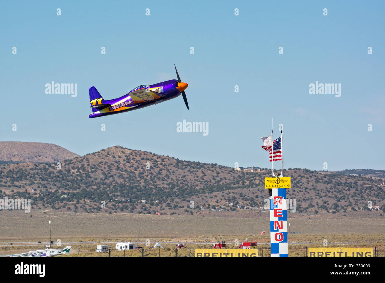 Nevada, Reno Air Races, Unlimited Air Racer "Rare Bear" F8F-2 Bearcat ...