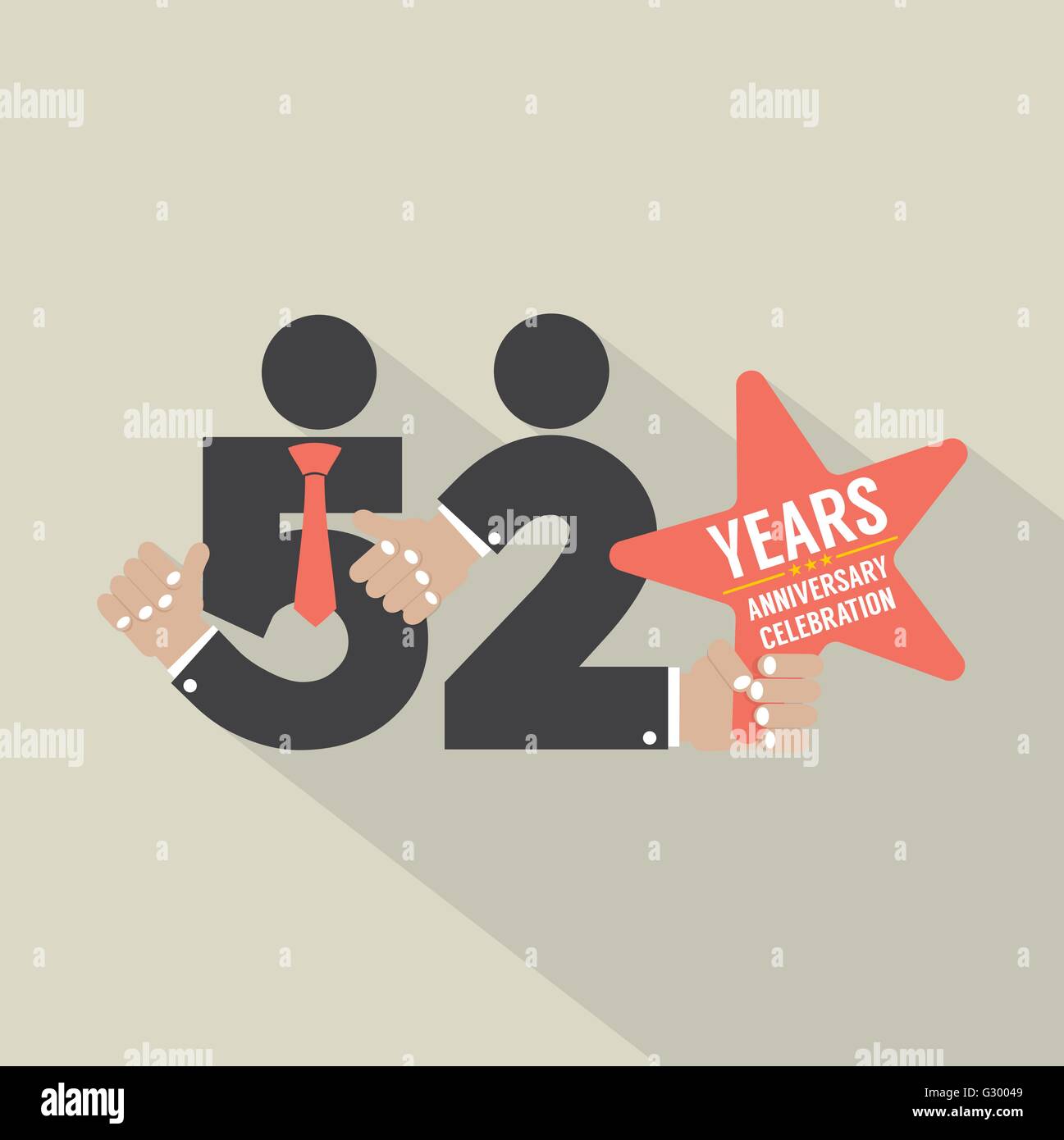 52nd Years Anniversary Typography Design Vector Illustration Stock ...