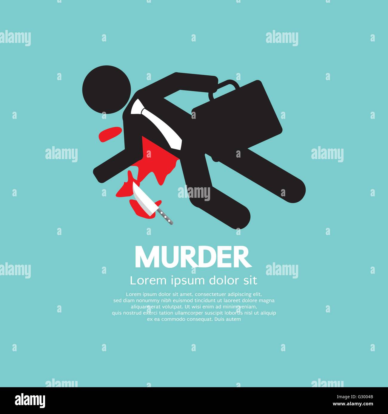 Businessman Is Dead By Murder Vector Illustration Stock Vector Image ...