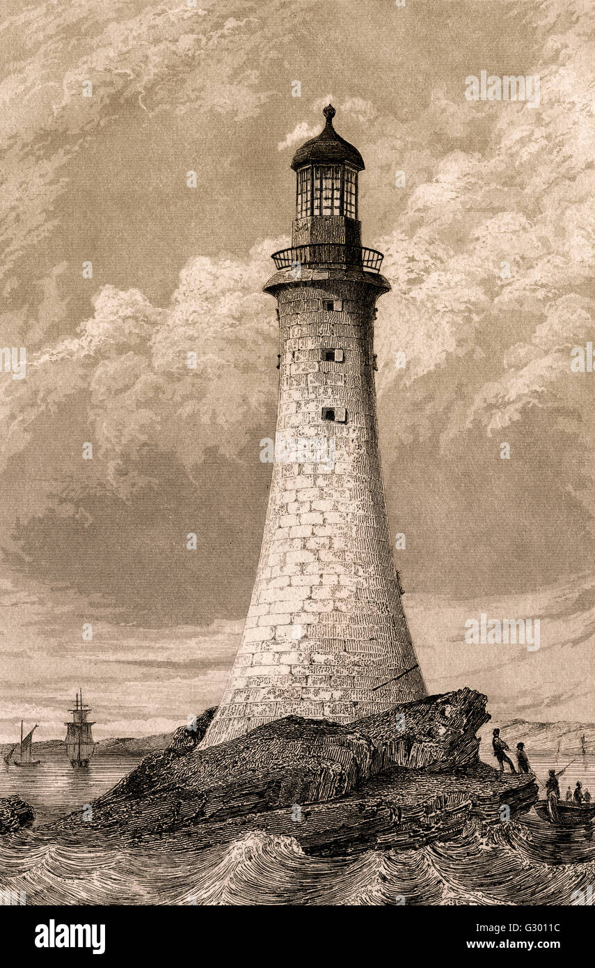 Lighthouse, Eddystone Rocks, English Channel, United Kingdom, 18th ...