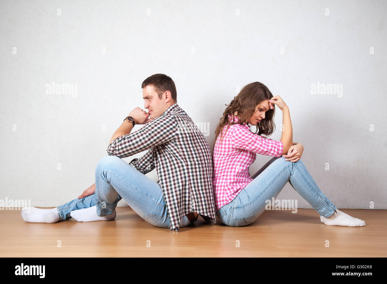 Couple sitting with their backs turned after having an argument Stock ...