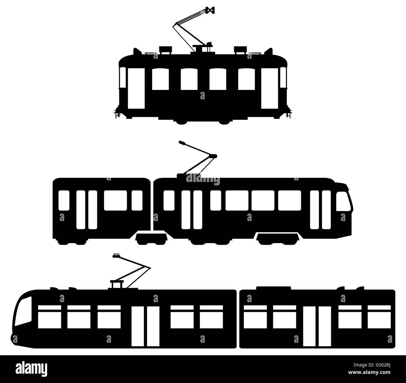 set of icons tram Stock Photo - Alamy