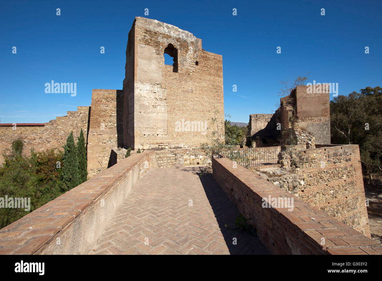 Tower of Alcazaba Fortress, Málaga, Andalucia, Spain, Europe Stock ...