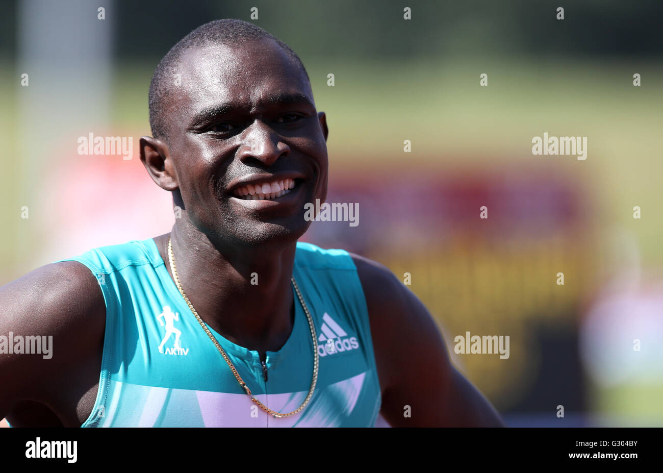 Kenya's David Rudisha after winning the Men's 600m, during the IAAF ...
