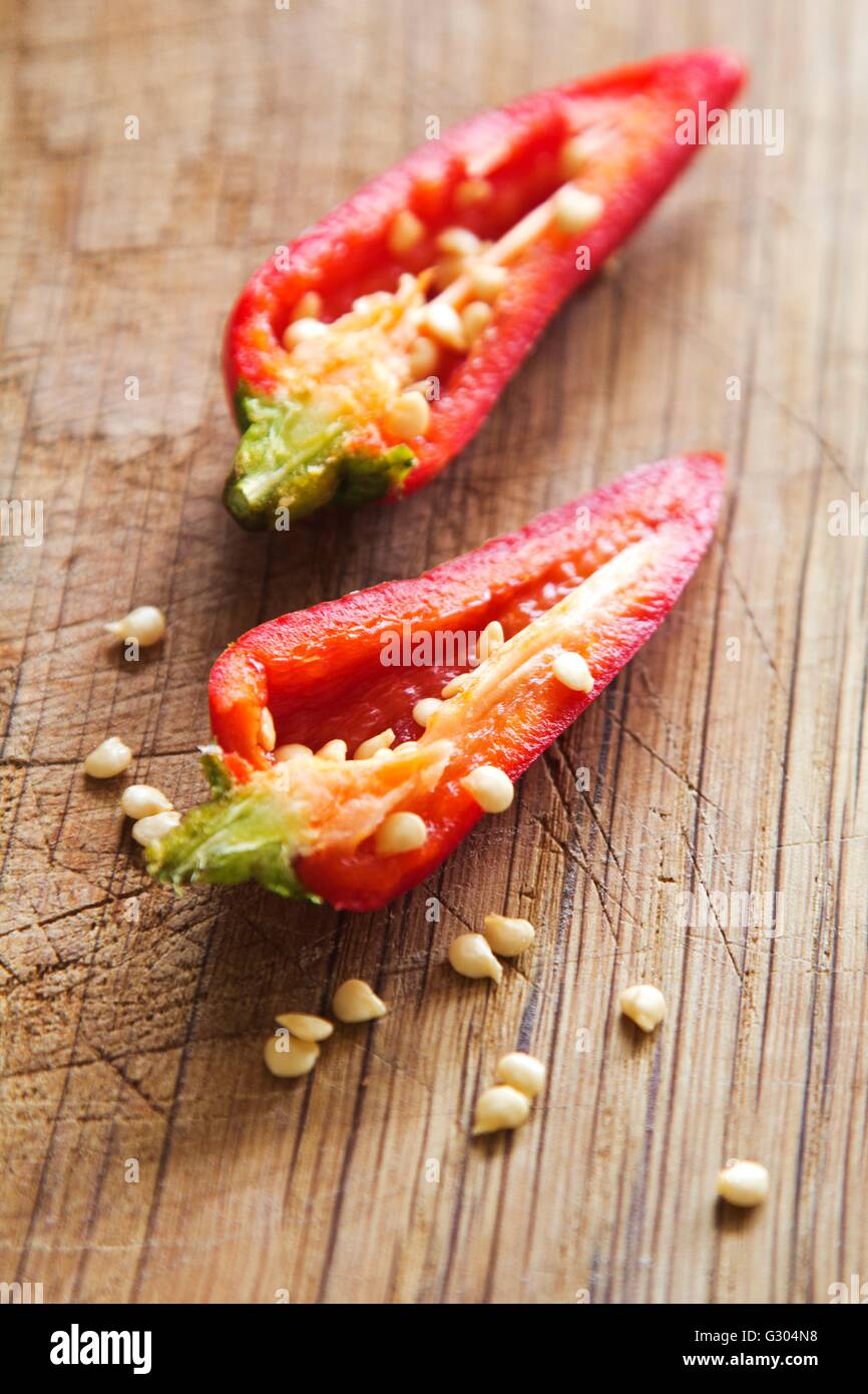 Fresh cut chili pepper hi-res stock photography and images - Alamy