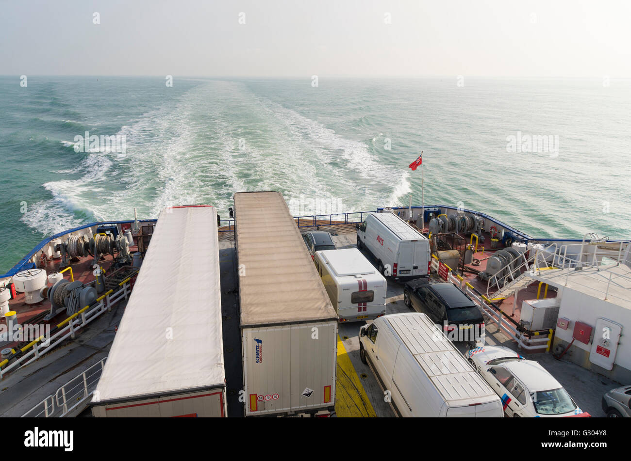 DUNKIRK, FRANCE - OCTOBER 18, 2015: Ferry boat crossing the north sea ...